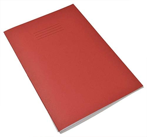 school exercise book ruled and margin A4 red cover x 1 single notebook ...