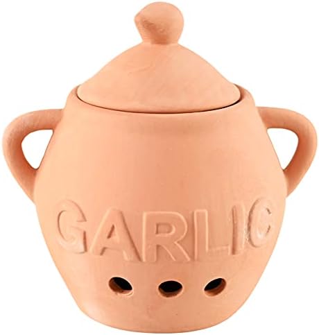 Amazon.com: HOME-X Unglazed Terra-Cotta Garlic Keeper, Kitchen Counter ...