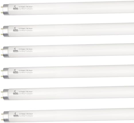 CHKADAWA 24 Inch Fluorescent Light Bulb F17T8/841 17 Watts, 2 Ft T8 17W ...