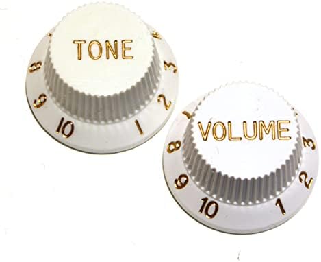 White guitar control knobs 0-10 scale 1x tone + 1x volume Speed Knob ...