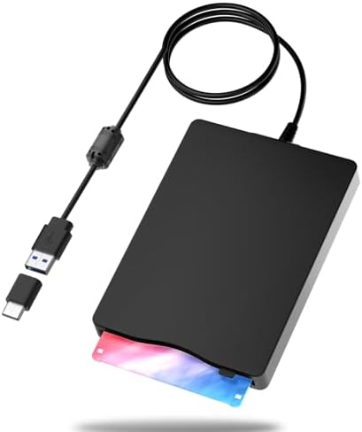 Yaeonku Floppy Disk Reader,External Floppy Drive, 3.5" USB &Type C ...