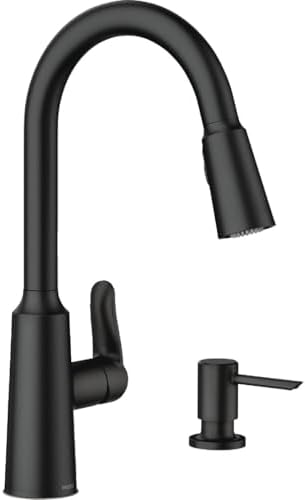 Moen Edwyn 87028BL Matte Black 1-Handle Deck-Mount Pull-Down Handle ...