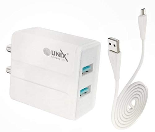 Unix 2.4 A AC Adapter with Dual Travel USB Mobile Charger : Amazon.in ...