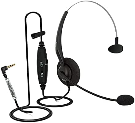 Amazon.com: 3.5mm Cell Phone Headset with Microphone Noise Cancelling ...