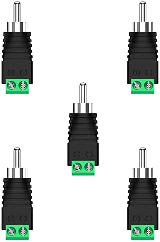 RCA Adapter Connection,tunghey RCA Male Plug to AV Screw Terminal Audio ...