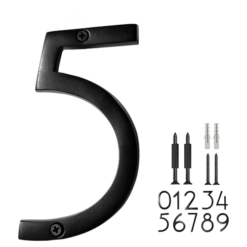 Snapklik.com : NACH Floating House Numbers, 6 Inch Aluminum Black House ...