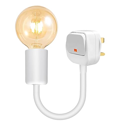 Flexible Lamp Holder, 20CM Gooseneck Extension Bulb Socket Adapter with ...