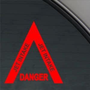 Danger Jet Intake Warning Red Sticker Decal Car Window Wall Macbook ...