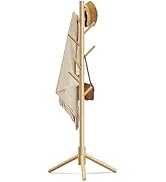 Amazon.com: Azaeahom Wooden Coat Rack, Free Standing Coat Rack with 8 ...