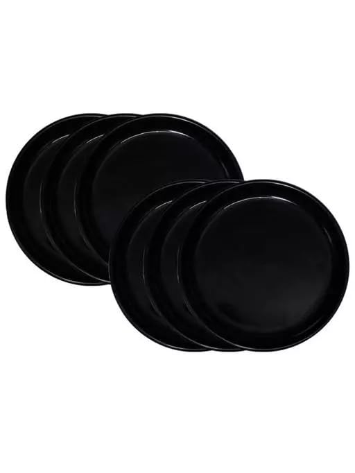 Buy DRIZLING® Melamine Black Matte Plates for Dinner,Microwave ...