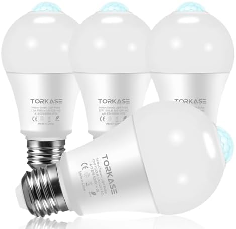Motion Sensor Light Bulbs for Outdoor Indoor, 9W A19 Motion Detector ...
