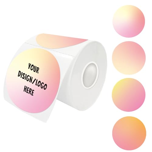 Snapklik.com : 3 Inch Pink Round Thermal Sticker Labels, Self-Adhesive ...