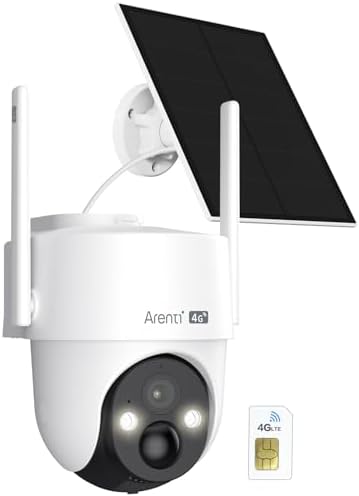 Amazon.com : ARENTI 4G LTE Cellular Security Camera No WiFi, Solar ...