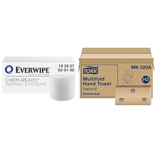 Tork Everwipe Chem-Ready Wiping System Refill Dry Wipes Rolls White, 6 ...