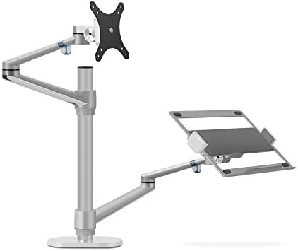 Viozon Monitor and Laptop Mount, 2-in-1 Adjustable Dual Monitor Arm ...