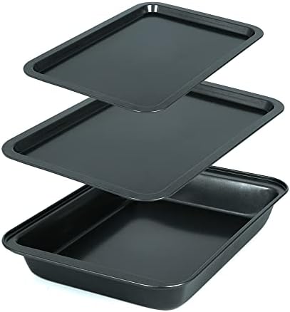 ZENO Baking Trays for Oven Non Stick - 3 Set | Baking Trays for Oven ...