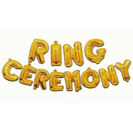 Modelistic Solid Ring Ceremony Foil Letter Banner Golden 16 inch- Pack ...