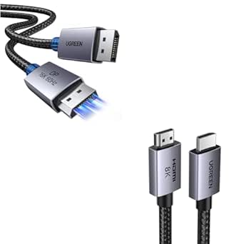Amazon.com: UGREEN 80Gbps 16K@60Hz DisplayPort Cable Bundle with 8K ...