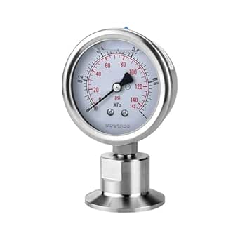 0.1-2.4Mpa 2'' (64mm) Tri Clamp Diaphragm Pressure Gauge : Amazon.fr: Commerce, Industrie et Science
