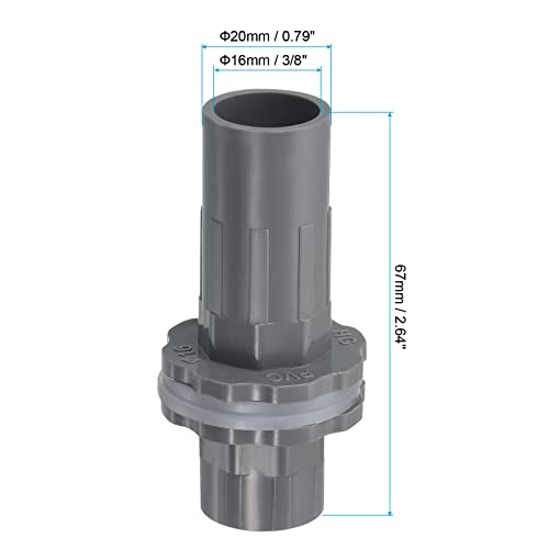 PATIKIL PVC Water Tank Pipe Fitting 3/8″ ID DN10, 2 Pack Straight Tube ...