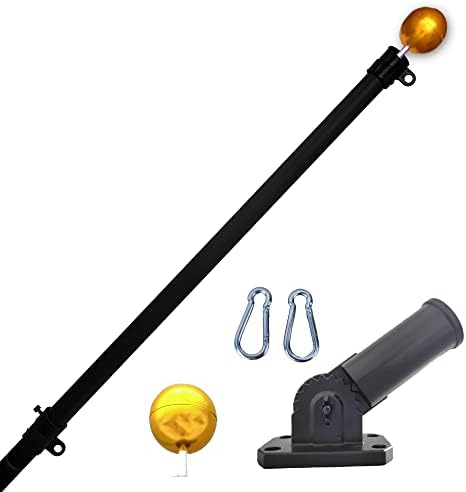 Amazon.com : Service First - 6FT Flag Pole Black Orion Series Heavy ...
