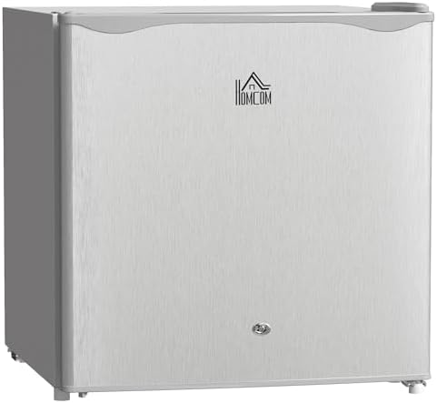HOMCOM 46 Litre Table Top Mini Fridge with Lock, Small Fridge with Ice ...