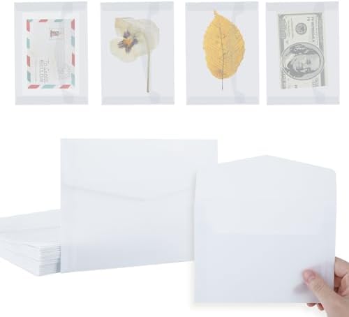 Abeillo 5x7 Glassine Envelopes, 50Pcs Small Glassine Envelopes ...