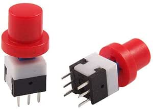 Amazon.com: 6 Pin DIP PCB Red Cap Tact Tactile Push Button Switch Lock ...