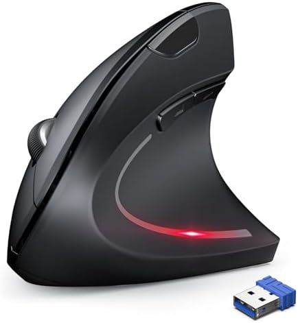 Amazon.com: TECKNET Ergonomic Wireless Vertical Mouse, 4800 DPI with 5 ...