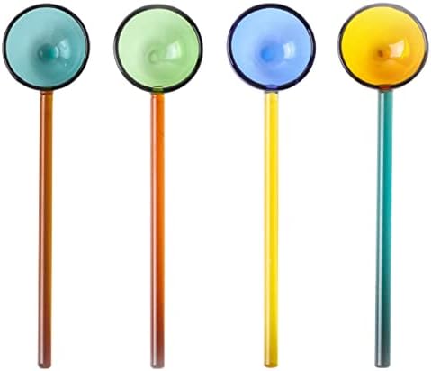 Amazon.com: Pack of 4 Heat Resistant Glass Spoons Glass Stirring Spoons ...