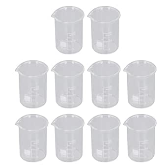 Juego de Vasos de Precipitados de Vidrio de 10 Piezas, Vidrio de Borosilicato de Capacidad de 25 ...