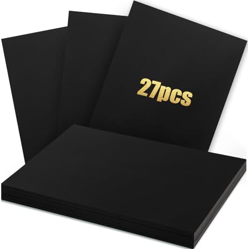 Amazon.com : BigOtters 27Sheets Black Cardstock Paper 8.5” x 11”, Craft ...