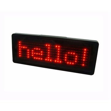 Buy Scrolling Rechargeable Red LED Name Badge for Business Advertising ...