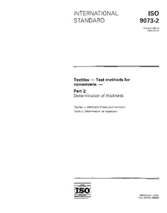 ISO 9073-2:1995, Textiles - Test methods for nonwovens - Part 2 ...