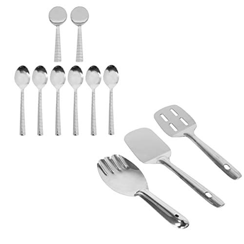 Buy TWINK Combo Spoon Set of 11 for Kitchen | Serving Spoon Set of 3 ...