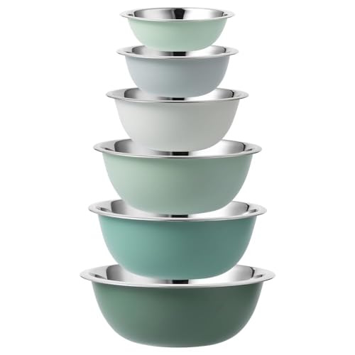 COOK WITH COLOR Stainless Steel Mixing Bowls - 6 Piece Stainless Steel ...