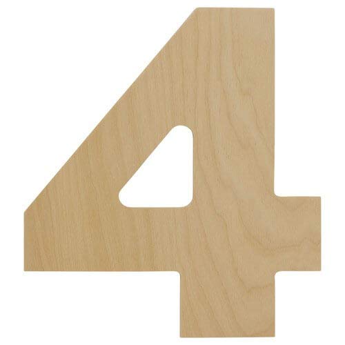 Wooden Number 4 Cutouts 8", Wooden Numbers for Wall Decor, Home Decor ...