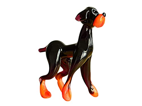 Amazon.com: Blown Glass Dog Figurine Animals Glass Dog Miniature Art ...