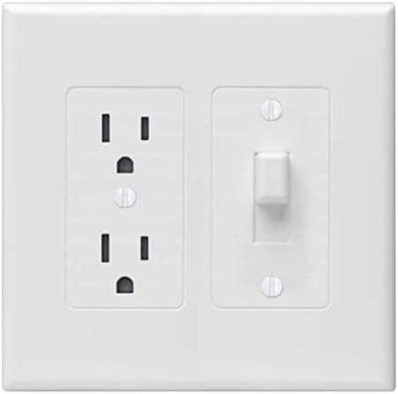 TayMac 5000W Paintable Masque Wall Plate Cover, White, 1-Gang - Switch ...