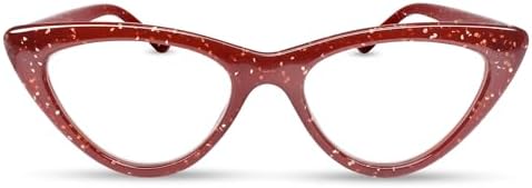 Amazon.com: Ruby Red Sparkly Cat Eye Reading Glasses for Women with ...