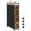 VASZOLA Narrow Chest of Drawers 5 Drawers Recess Cabinet on Wheels for ...