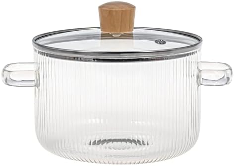 Amazon.com: Glass Cooking Pot with Lid - 1.6L(54oz) Heat Resistant ...