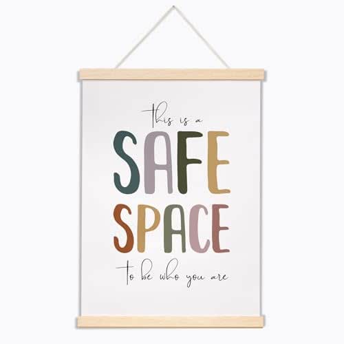Amazon.com: Safe Space Hanging Banner, Therapy Office Wall Decor ...
