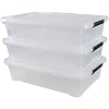 Amazon.com: Yesdate 3-Pack 50 Quart Under the Bed Low Profile Storage ...