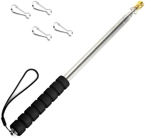 Amazon.com : 9.8ft Telescopic Flag Pole,Stainless Steel Handheld ...