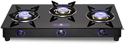 Stuffa Gas Stove 3 Burner GlassTop LPG toughened glass ZigZag Royal ...