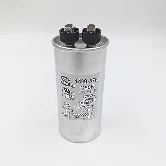 QXParts C65R Capacitor 60 uF ±5% 370VAC 60 MFD 50/60 Hz Compatible with ...