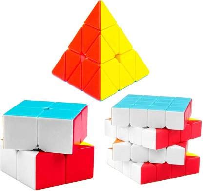 Red Mapel Cube Combo Set of 2x2 Cube Pyraminx Triangle and Mirror ...