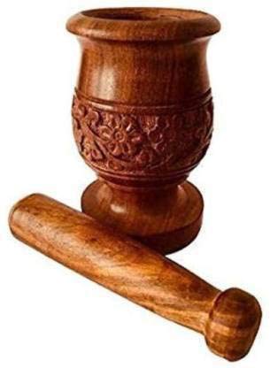 Buy Wooden okhali Set Masala matsher by Wood Craft House Online at Low ...