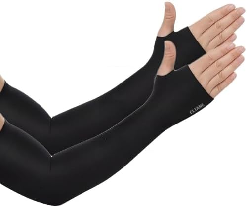 Eliane Arm Sleeves UV Sun Protection Cooling Hand With Thumb Breathable ...